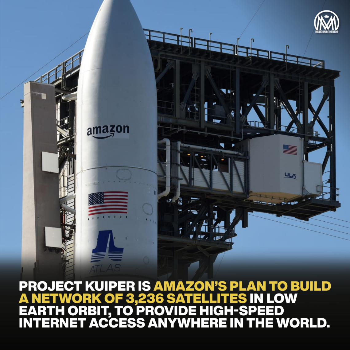 Amazon launches first internet satellite prototypes.